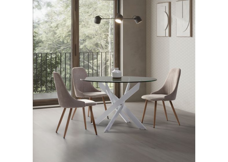RUTH - Table Ronde Blanche en diamètre 120cm
